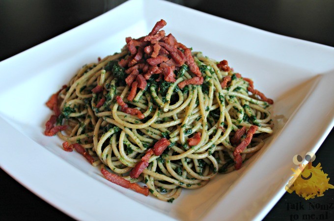 Spaghetti met spinazie en spekjes - Talk Nomz To Me